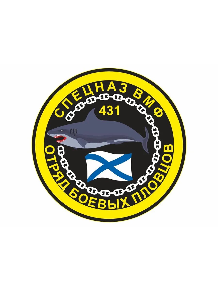 Наклейка "Морская пехота (431 отряд боевых пловцов)",15х15см