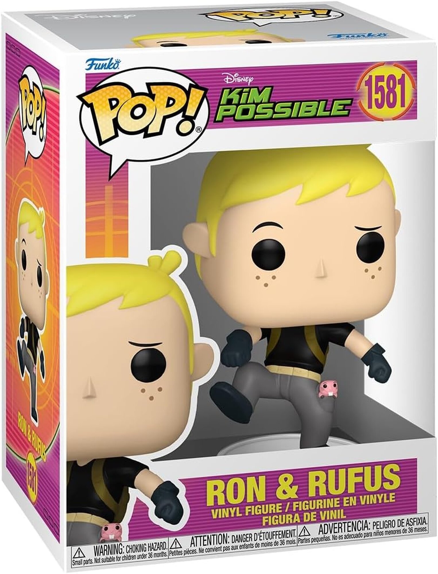 Фигурки Funko Pop - Коллекционная фигурка DISNEY Kim Possible Рон Стоппабл с Руфусом - Фанко 1581
