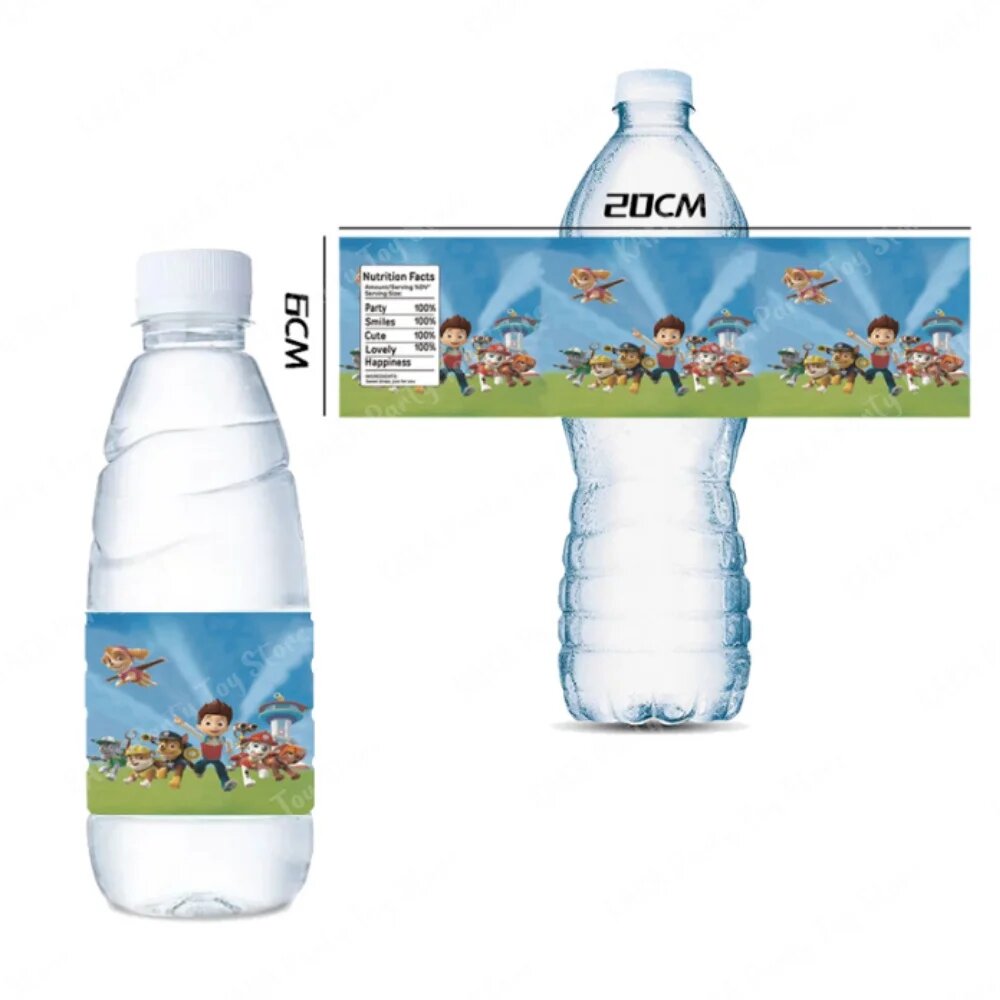 Наклейки на бутылку PAW Patrol, 10 шт, Bottle label-10pcs