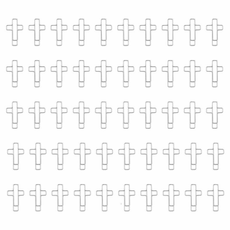 Крестообразные скрепки — 50 шт, серебро