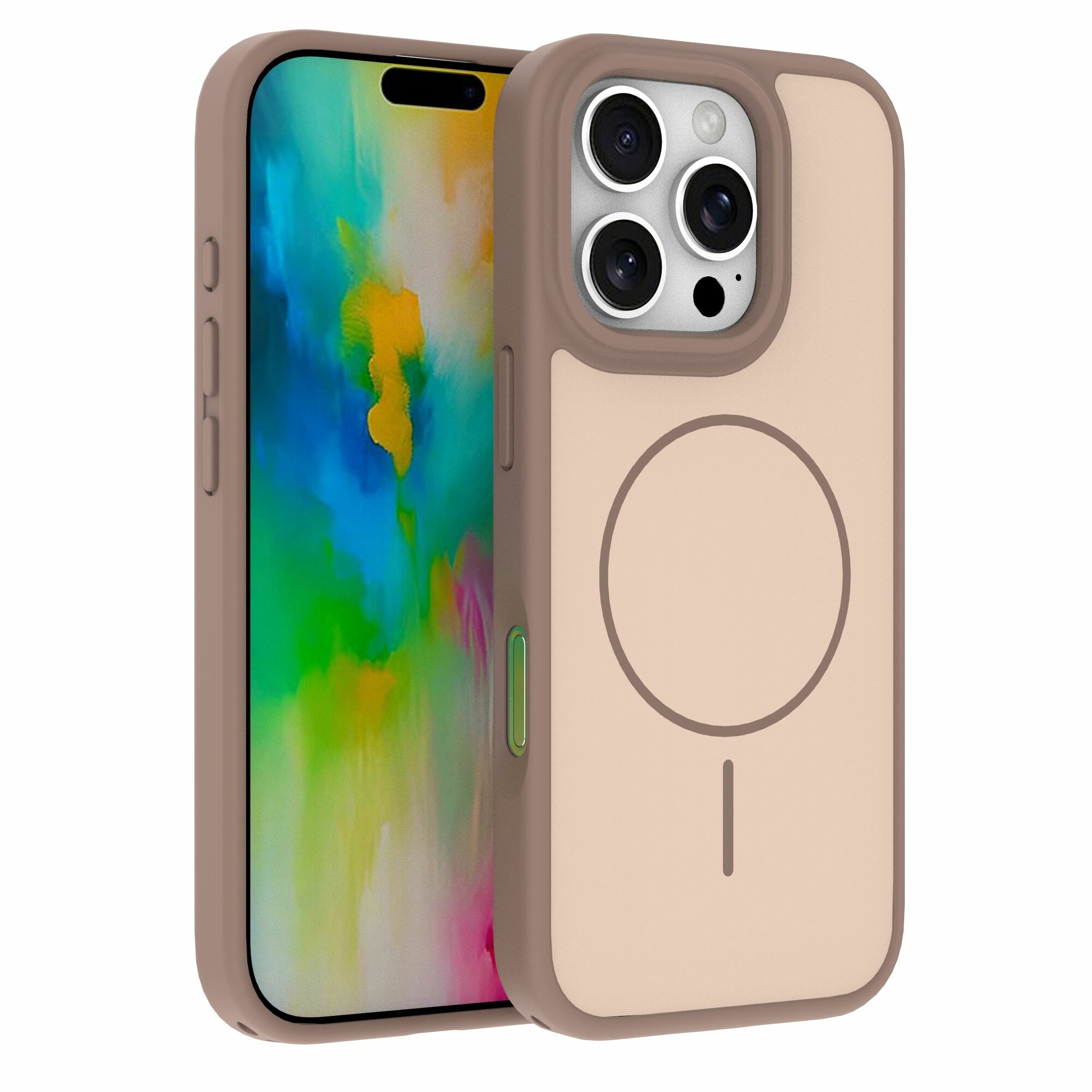 Противоударный чехол Supreme Two-tone Case с поддержкой MagSafe для iPhone 16 Pro коричневый