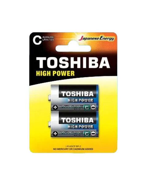 Батарейки щелочные TOSHIBA LR14GCPBP2 LR14 Alkaline High Power C 1.5v 2 шт, блистер