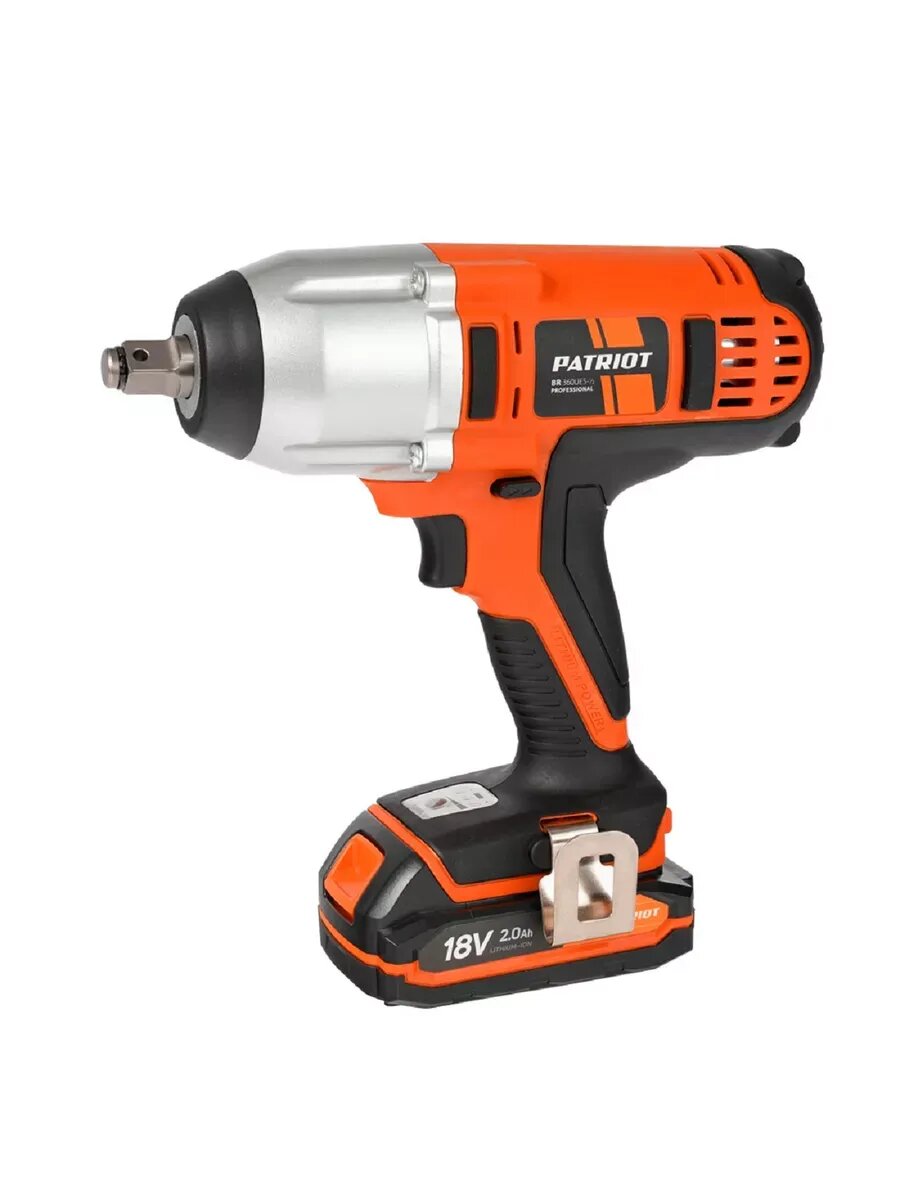 Гайковерт аккумуляторный PATRIOT BR 360UES 1/2, АКБ в комплекте, кейс, 2000 об/мин