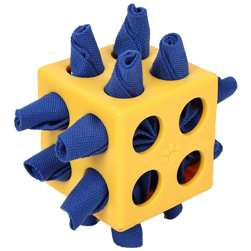 Желтая кубическая ароматическая игрушка для собак, 10x10x10 см