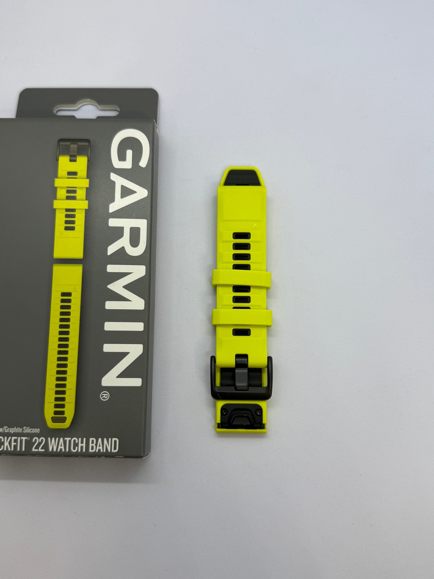 Сменный ремешок Garmin QuickFit Amp Yellow/Graphite 22mm из гипоаллергенного силикона 010-13392-08, желтый/графитовый