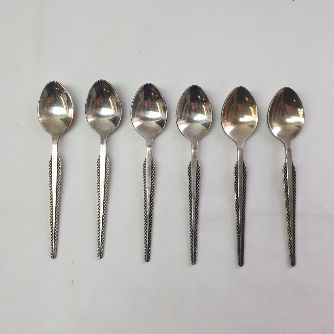 Винтажный набор чайный ложек 6 шт, мельхиор. СССР
