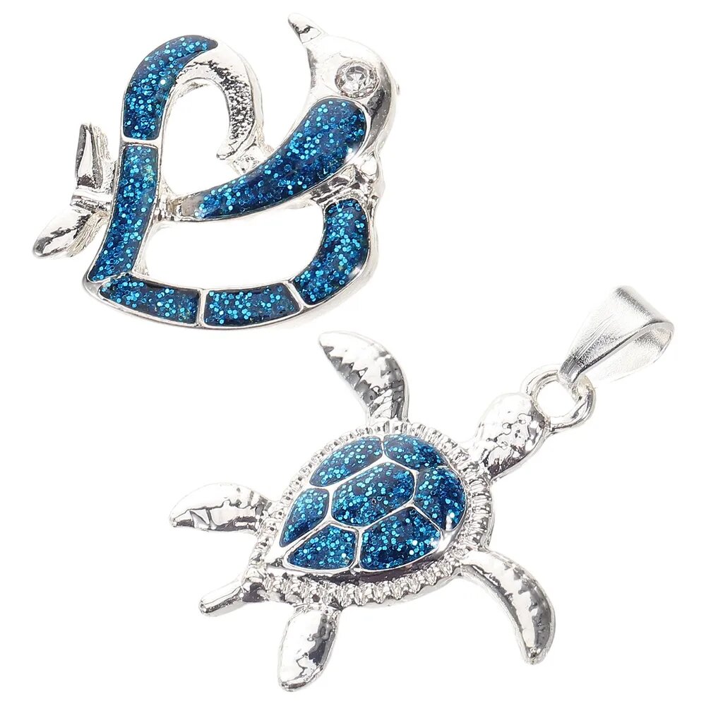 Морские Животные Подвески В Форме Черепахи И Дельфина Для Ручной Работы 3.00X2.50X1.00Cm