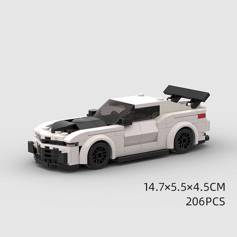 8-сеточный автомобиль MOC, строительный блок, автомобиль Camaro ZL1, детская модель спортивного автомобиля из мелких частиц ручной сборки