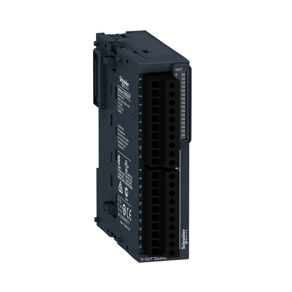 Дискретный модуль расширения ТМ3- 16 выходов транзист источник 40/1, Schneider Electric, TM3DQ16T,