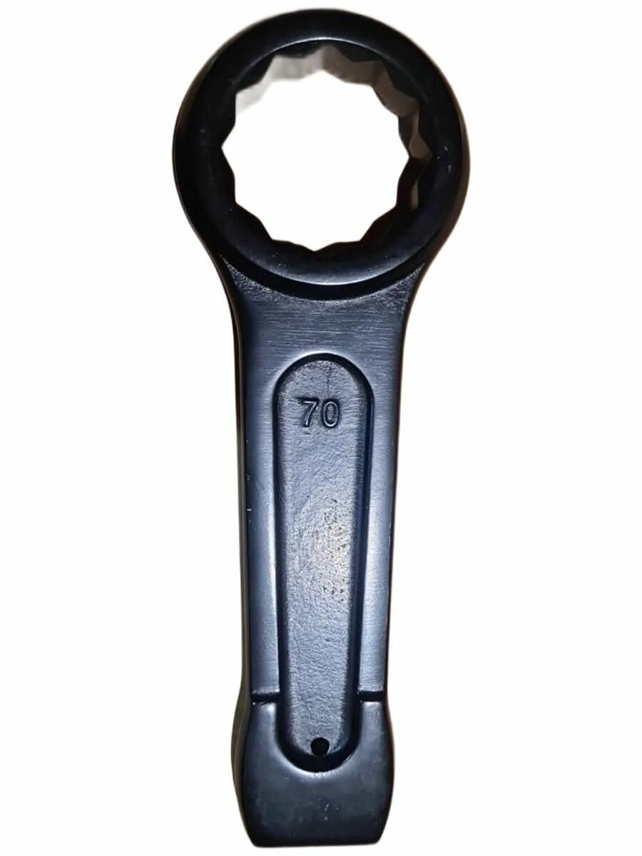 Ключ накидной ударный односторонний 70 мм, легированная сталь, черный.