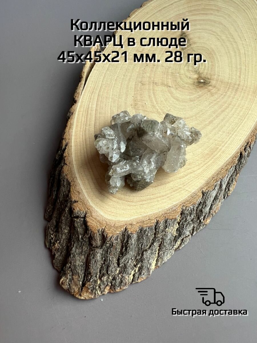 Друза натурального Кварца в слюде