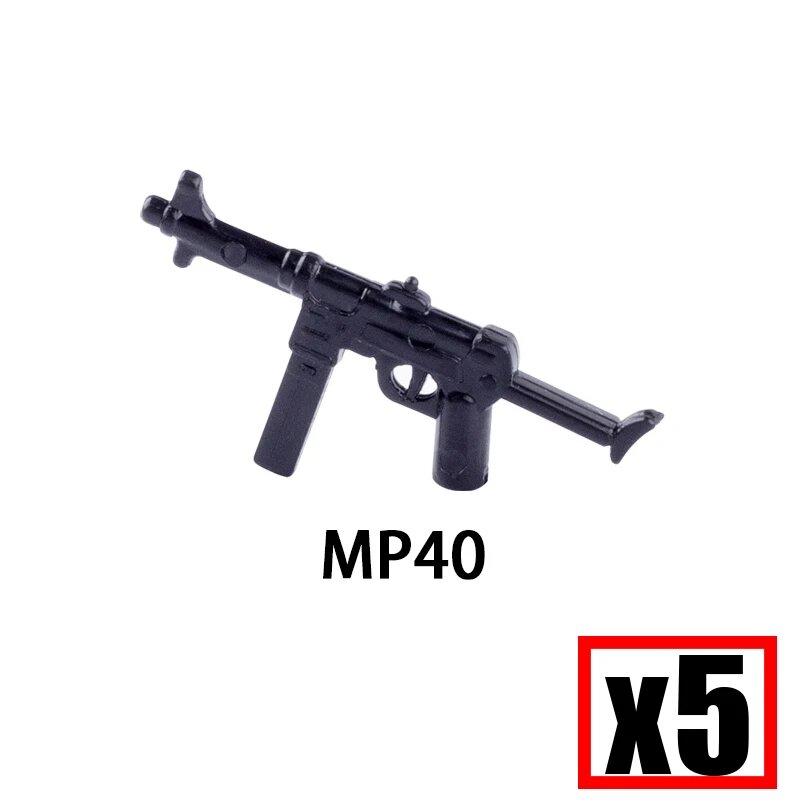 MP40, мини-модель оружия WWII, черный, 5 шт.
