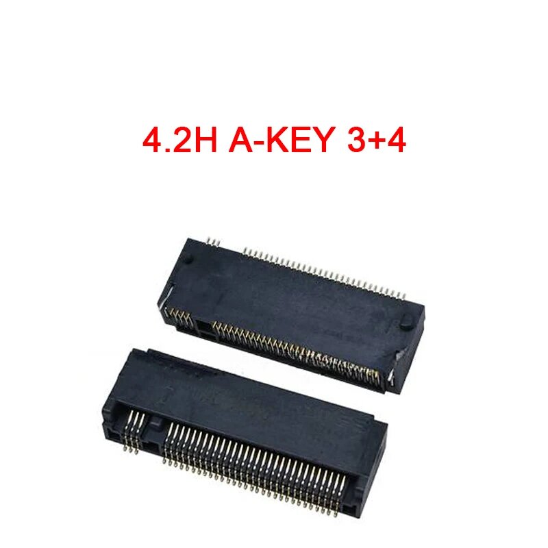 Разъём M.2 67P A E M KEY NGFF, 4.2H A-KEY, черный