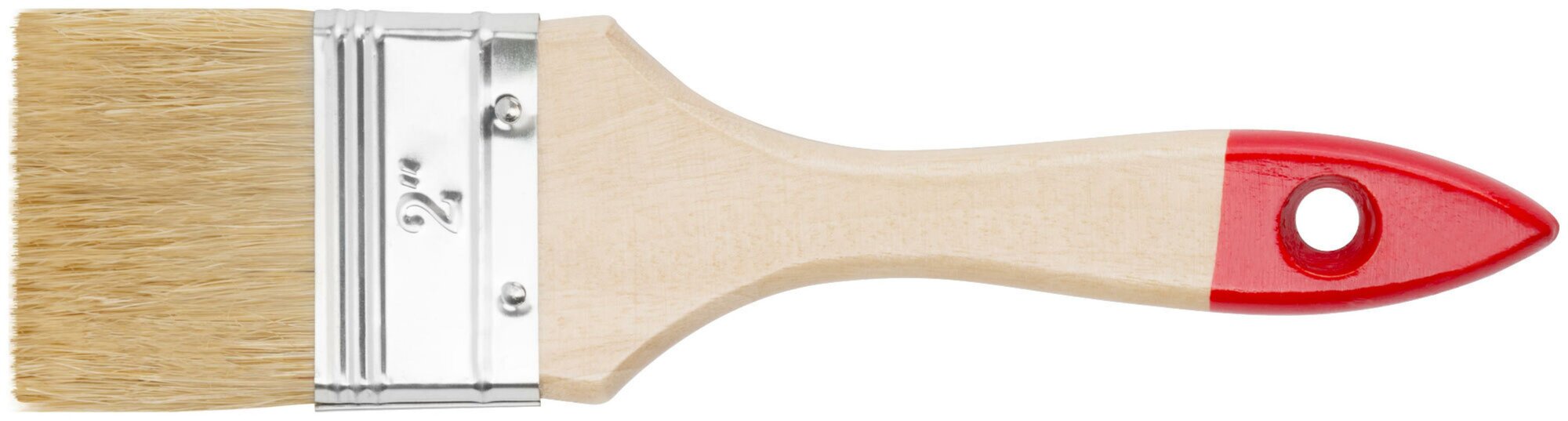 Кисть флейцевая "Оптима", натур. cветлая щетина, деревянная ручка 2" (50 мм)