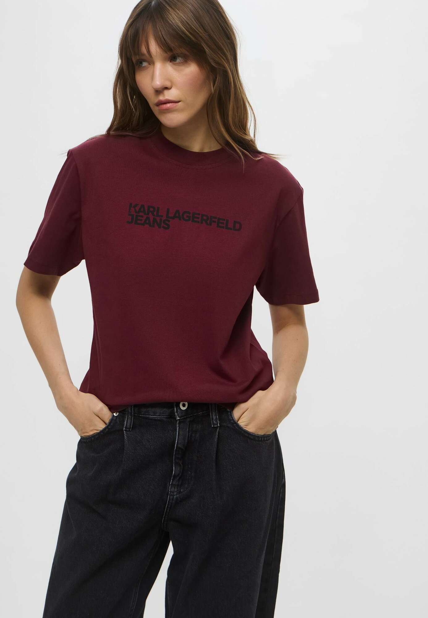 Футболка KARL LAGERFELD JEANS, 1 шт., размер M, бордовый — фото 1