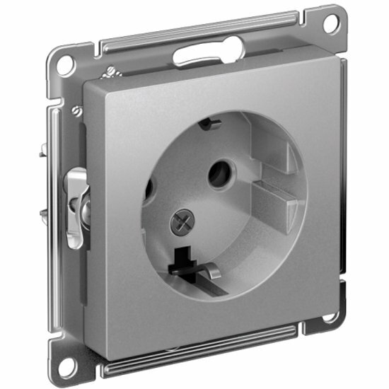 Розетка Systeme Electric (schneider Electric) SCHNEIDER ELECTRIC ATLASDESIGN 16А, механизм, алюминий ATN000343