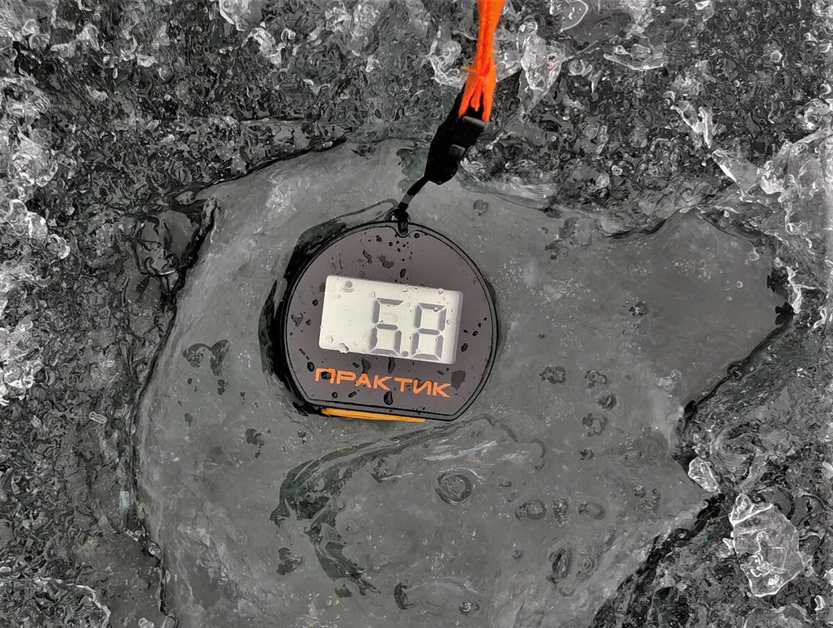 Глубиномер Практик, луч 30°, герметичный, морозостойкий дисплей, черный/оранжевый — фото 1