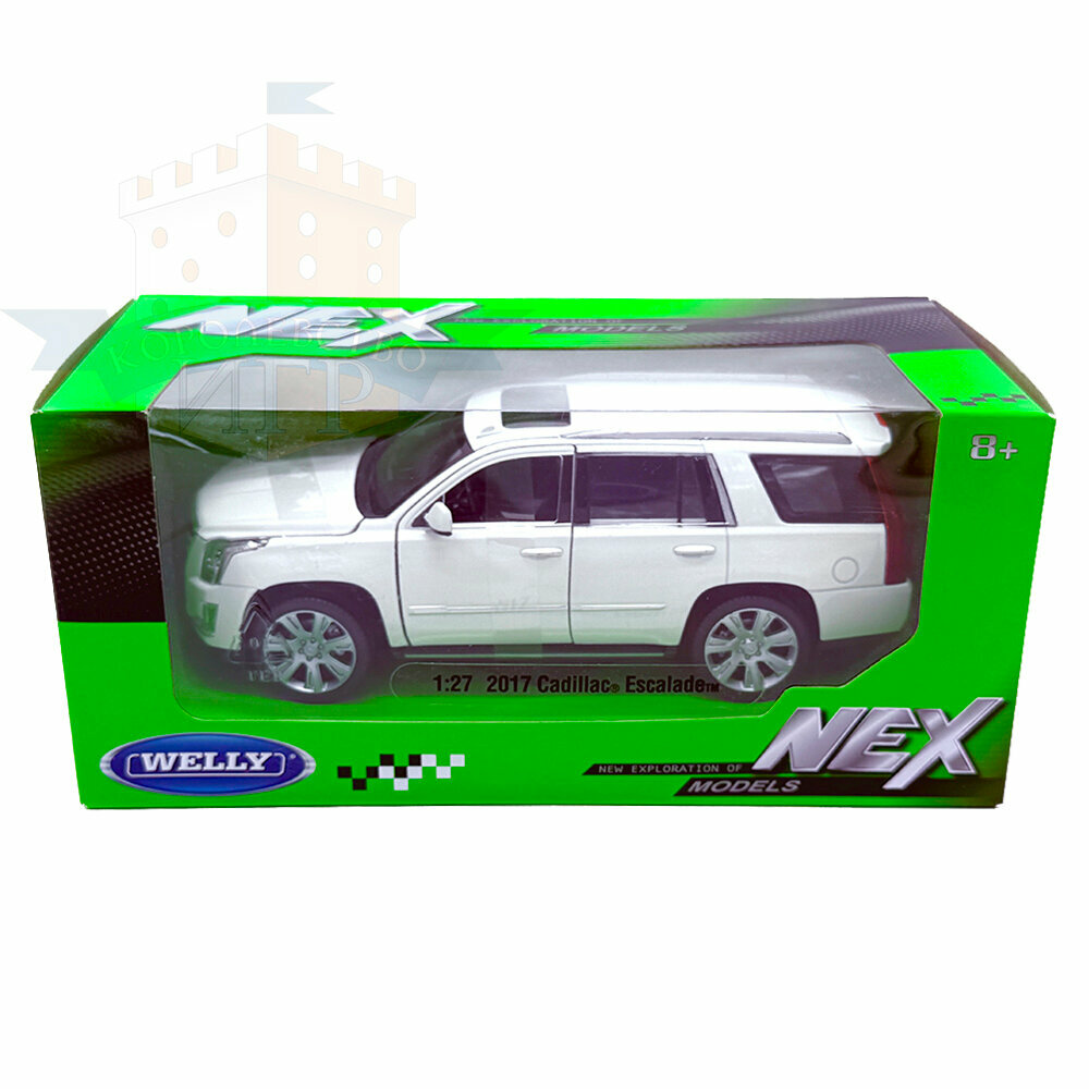 Машинка Welly Cadillac Escalade, белый, 1:24, арт.24084W, коллекционная