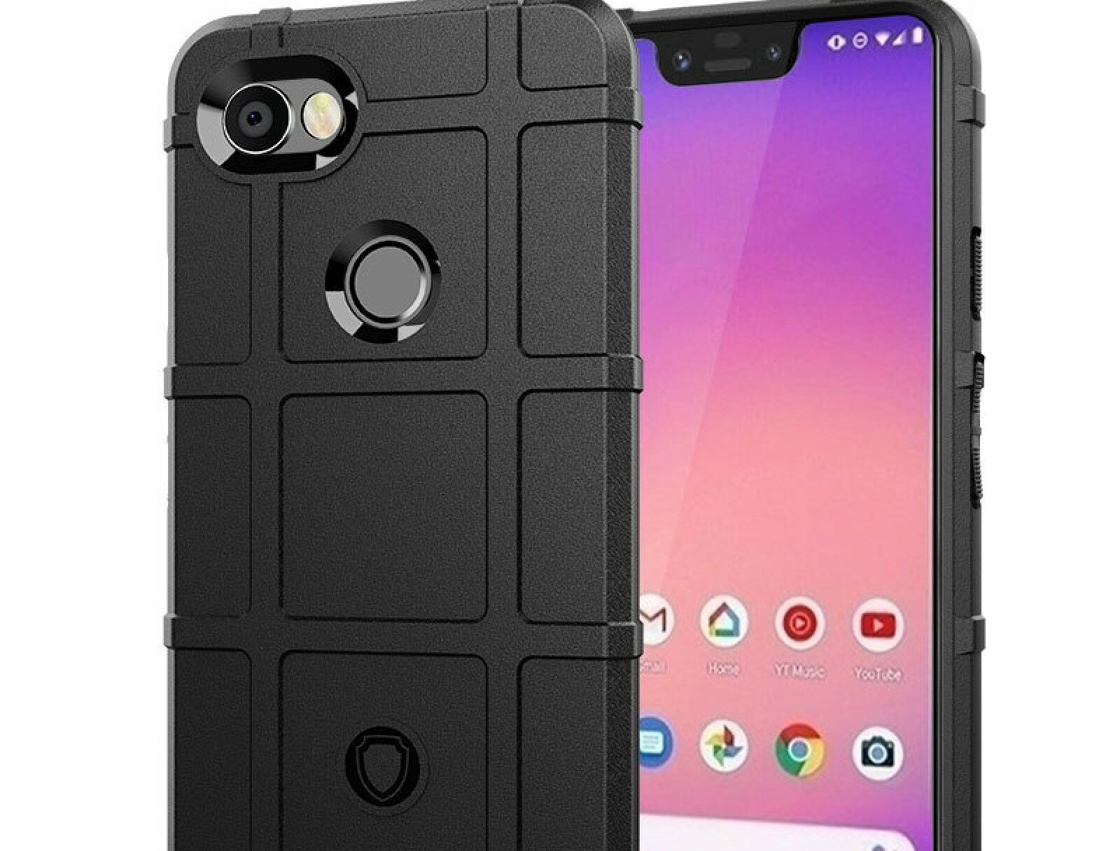 Чехол-бампер MyPads для Google Pixel 3a XL противоударный усиленный черный