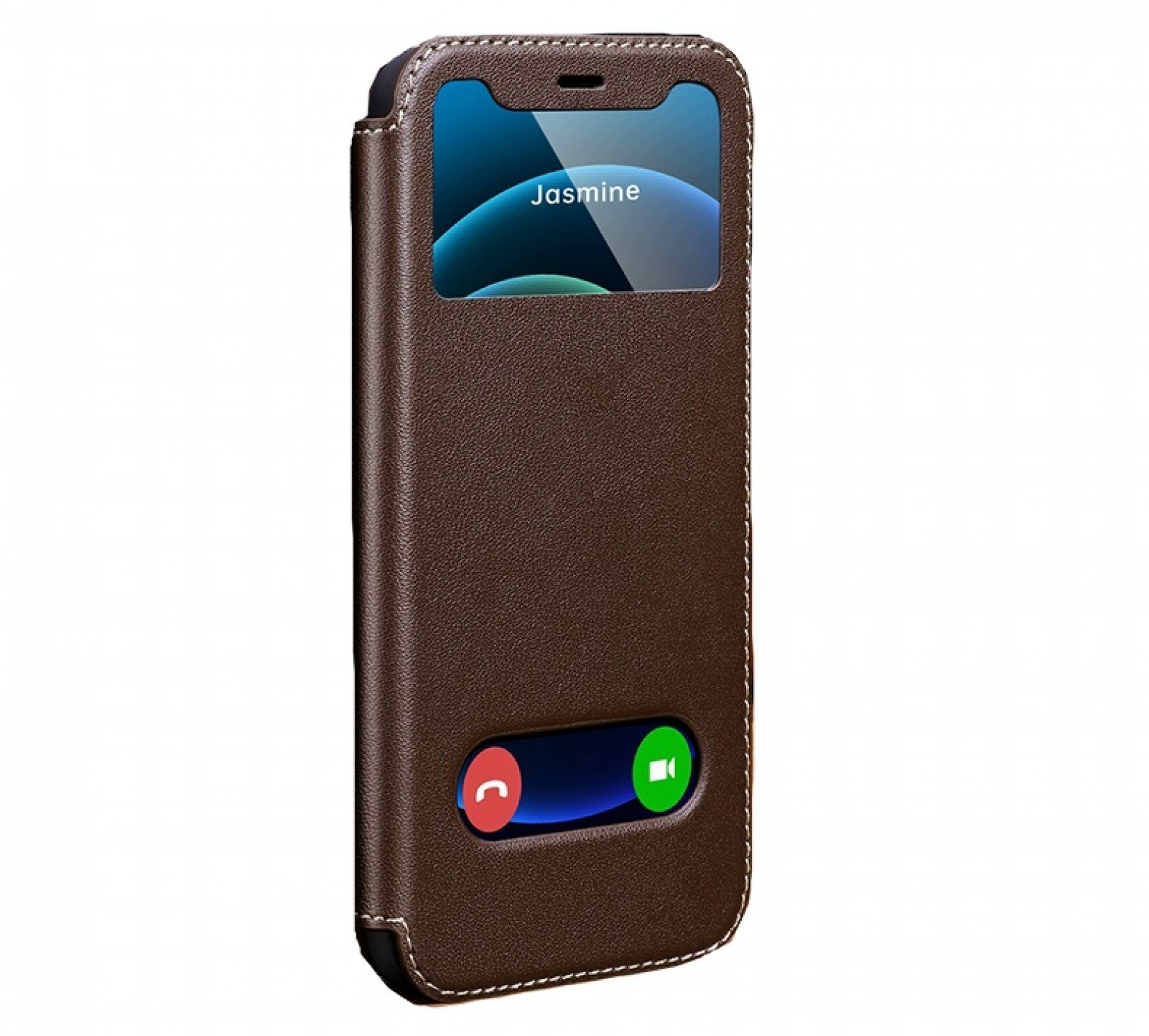 Чехол-книжка MyPads для iPhone 12 mini с окном вызова и функцией свайпа