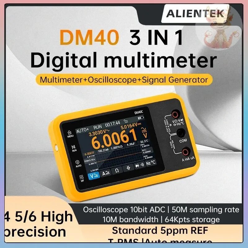ALIENSTEK DM40 3 IN 1 Digital Multimeter Multimeter+Oscilloscope+Signal Generator