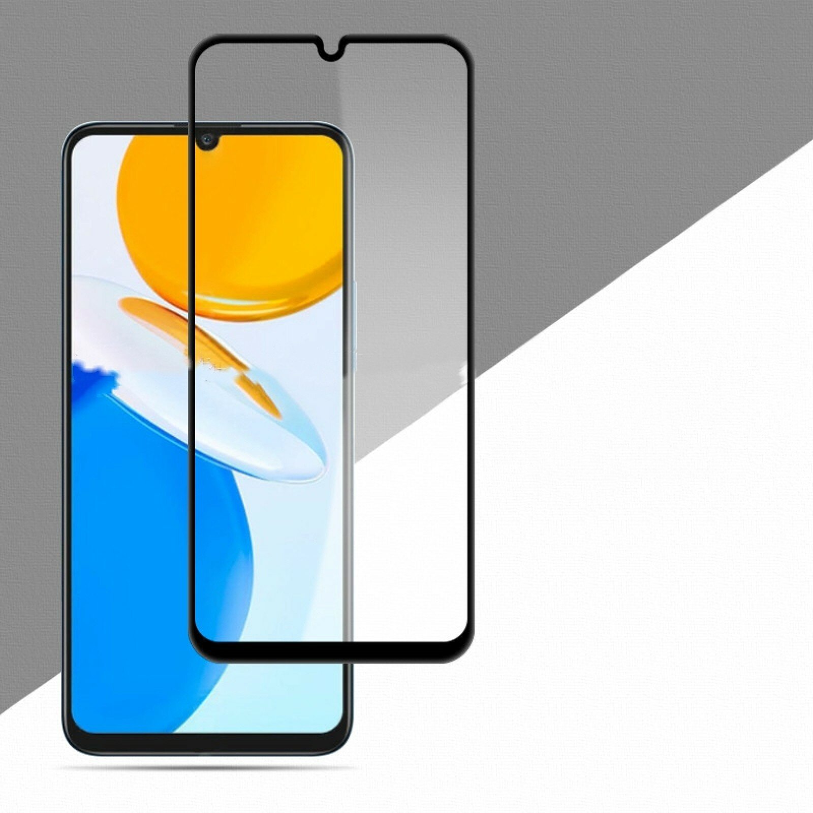 Защитное стекло MyPads 5D Forti Glass для Honor X7 с олеофобным покрытием, черное