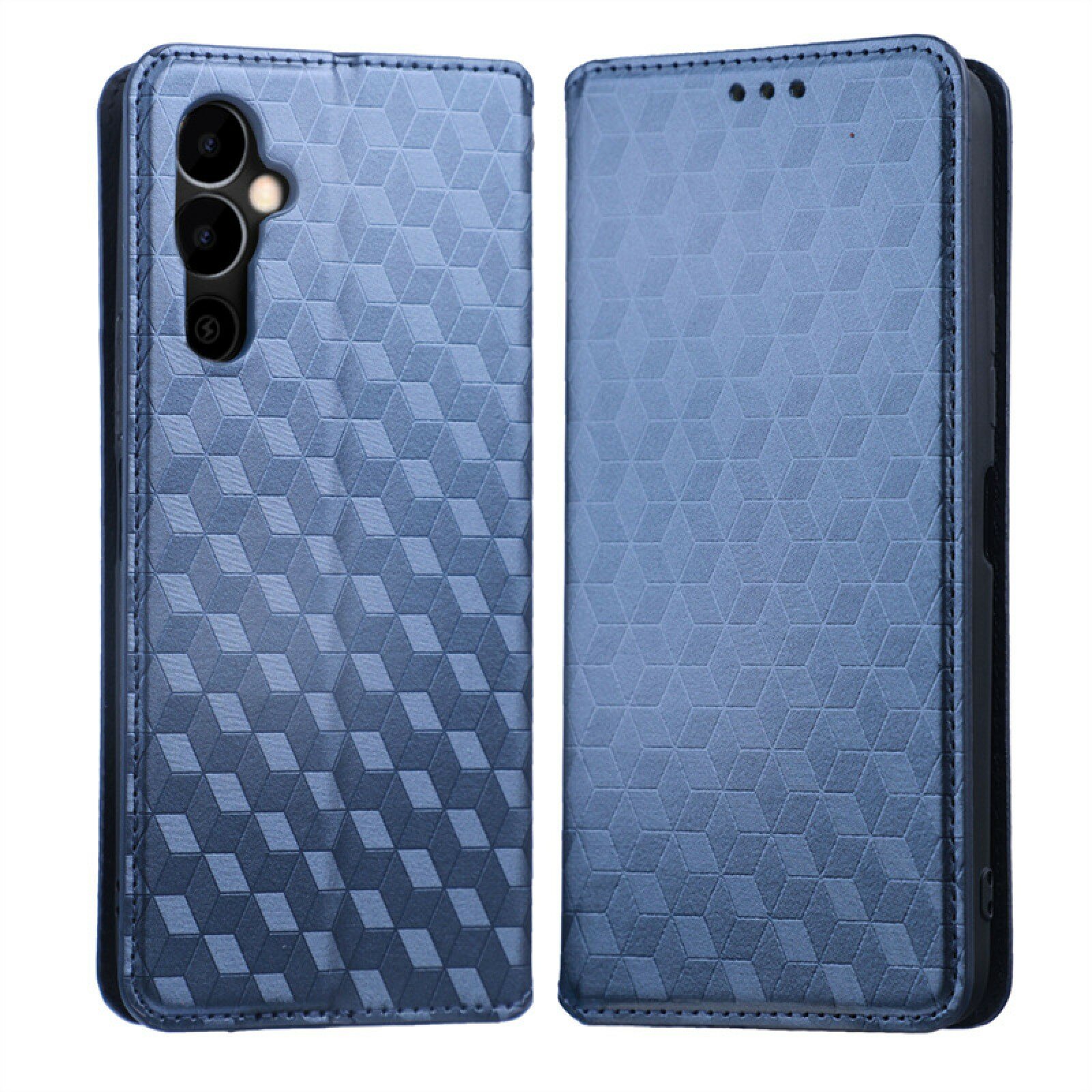 Чехол-книжка MyPads для Tecno Pova Neo 2 из эко-кожи синий с 3D узором и магнитной крышкой