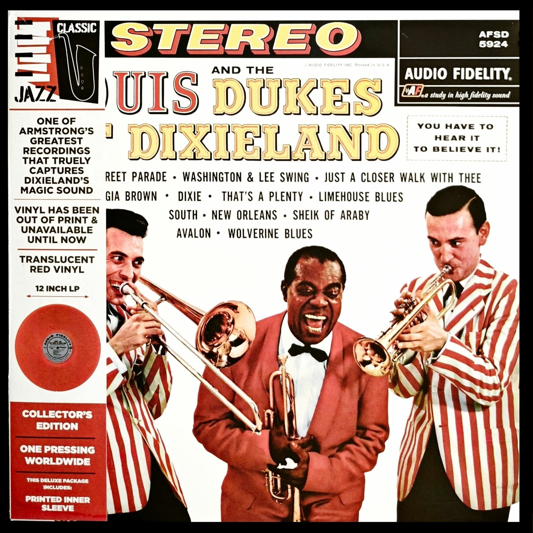 Виниловая пластинка Louis Armstrong - Louis Armstrong & the Dukes of Dixieland (LP, 2024, Audio Fidelity) red