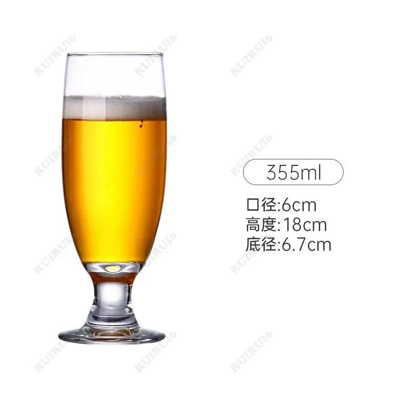 Кружка пивная 355 мл, 1 шт, стеклянный бокал для пива, 18 см высота