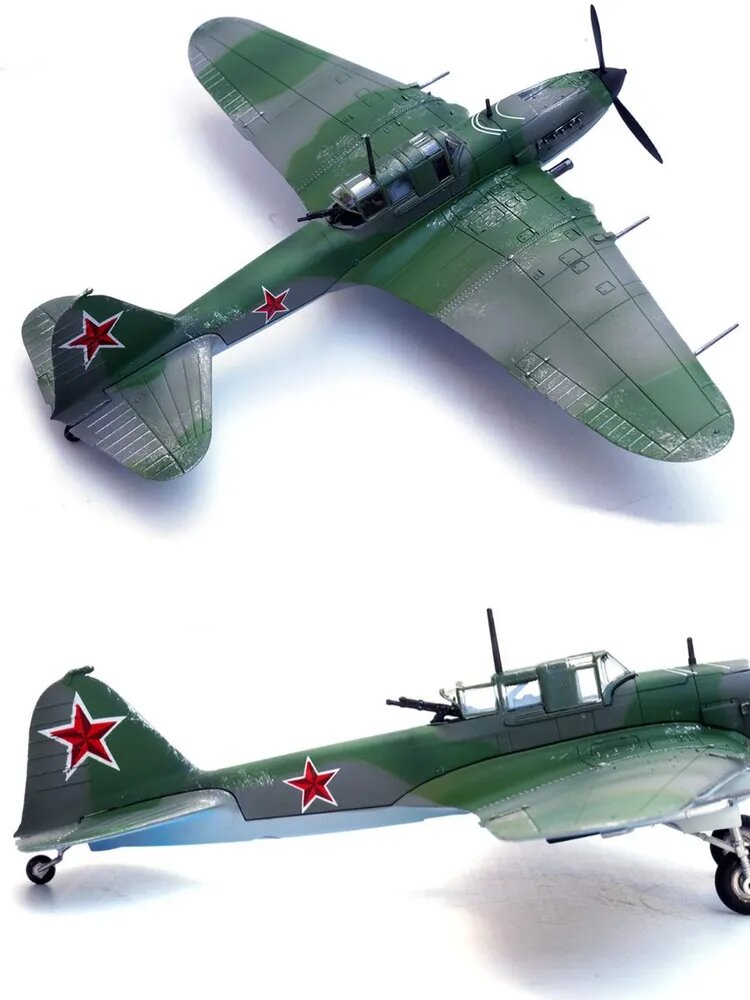 Сборная модель самолета Ил-2 штурмовик 1:72 из металла для любителей авиации — фото 1