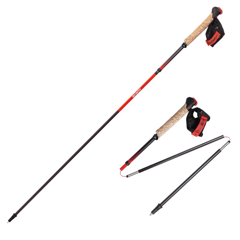 AONIJIE E4218 Карбоновые треккинговые палки с пробковой рукояткой 2pcs orange 125cm