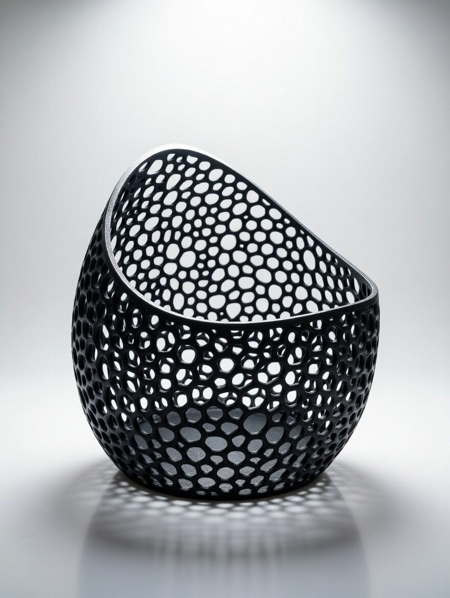 Кашпо "Вихрь", для суккулентов, интерьерное, чёрное, пластик