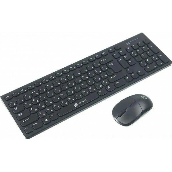Комплект (клавиатура+мышь) OKLICK 220M. USB. беспроводной. черный