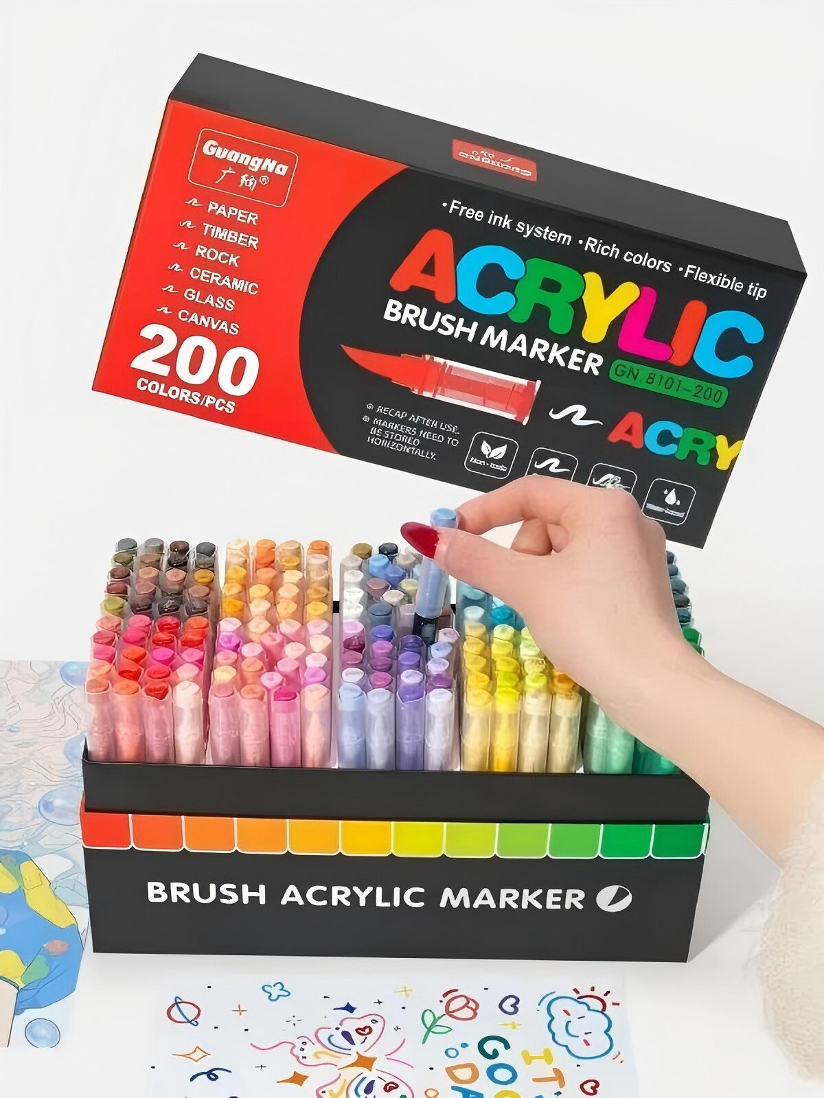 GuangNa Маркер Акриловый, толщина: 5 мм, 200 шт. для граффити