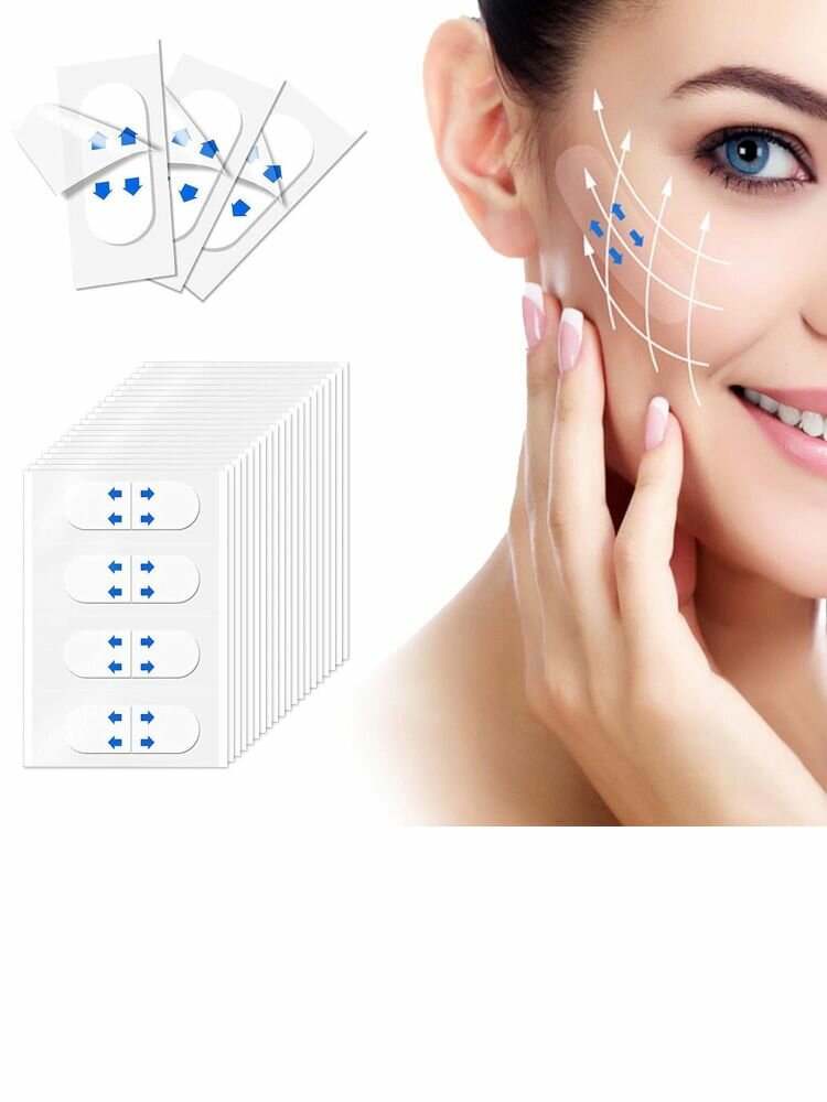 Тейпы для лица и глаз от морщин прозрачные, 120 шт.