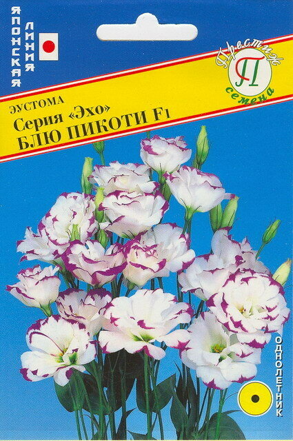 Семена эустомы Престиж семена "Эхо Блю Пикоти", высота 70см, цветок 6-7см