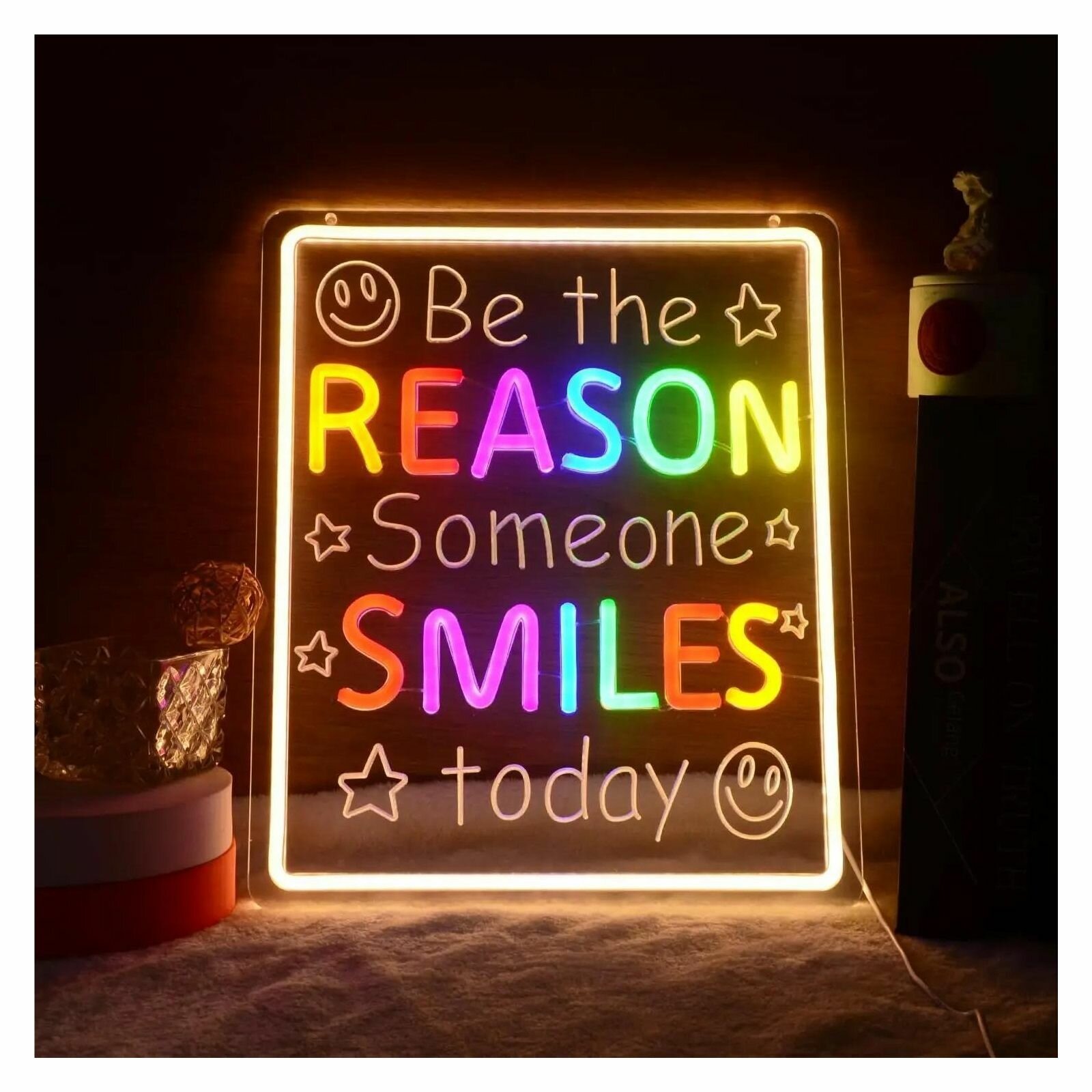 Be The Reason Someone Smile Today Неоновая Вывеска Декор 42смx34см