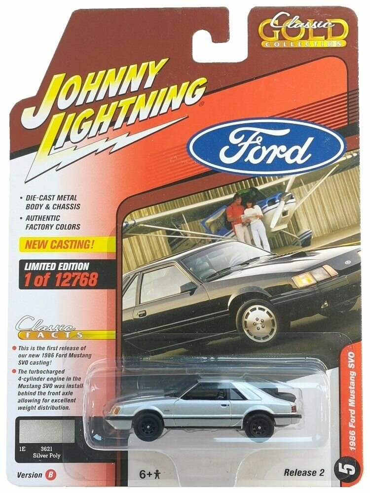 Johnny Lightning 1:64, литой автомобиль модель(1986 FORD Mustang SVO)