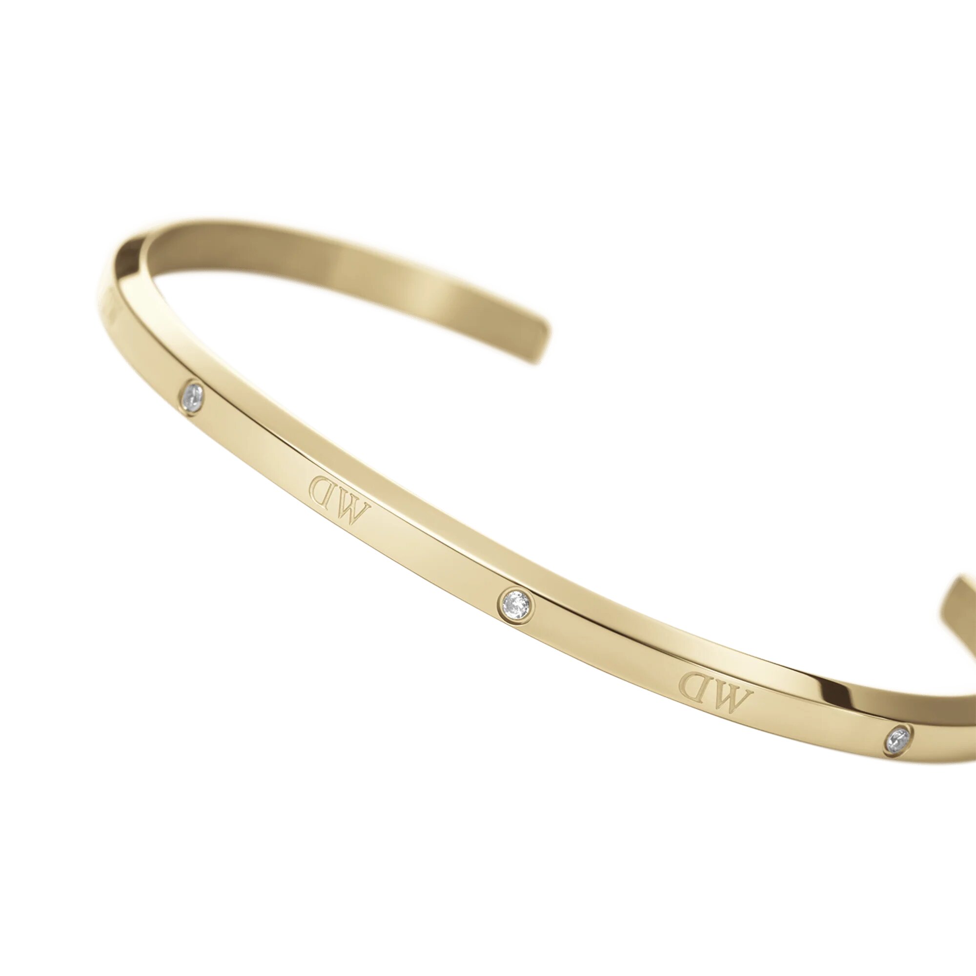 Жесткий браслет Daniel Wellington, 1 шт., размер 15.5 см, размер S, диаметр 15.5 см, золотистый — фото 1