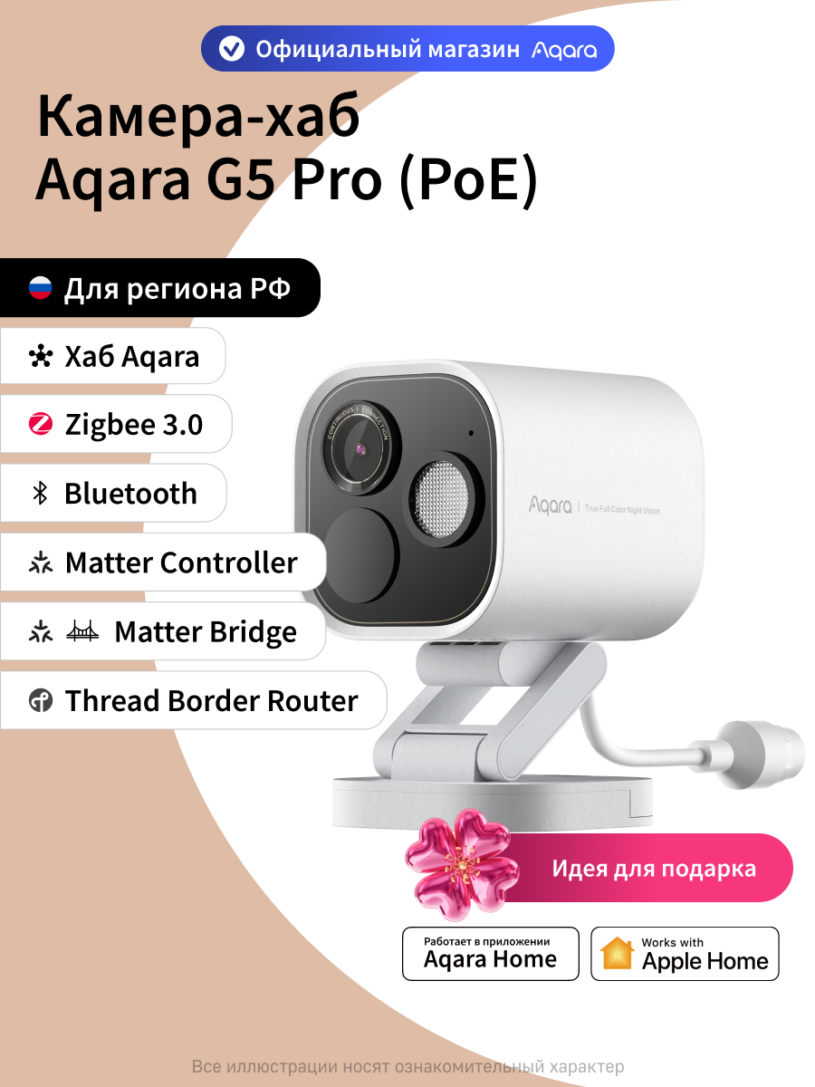 Умная камера и центр умного дома (хаб) Aqara G5 Pro CH-C03D, PoE, белый