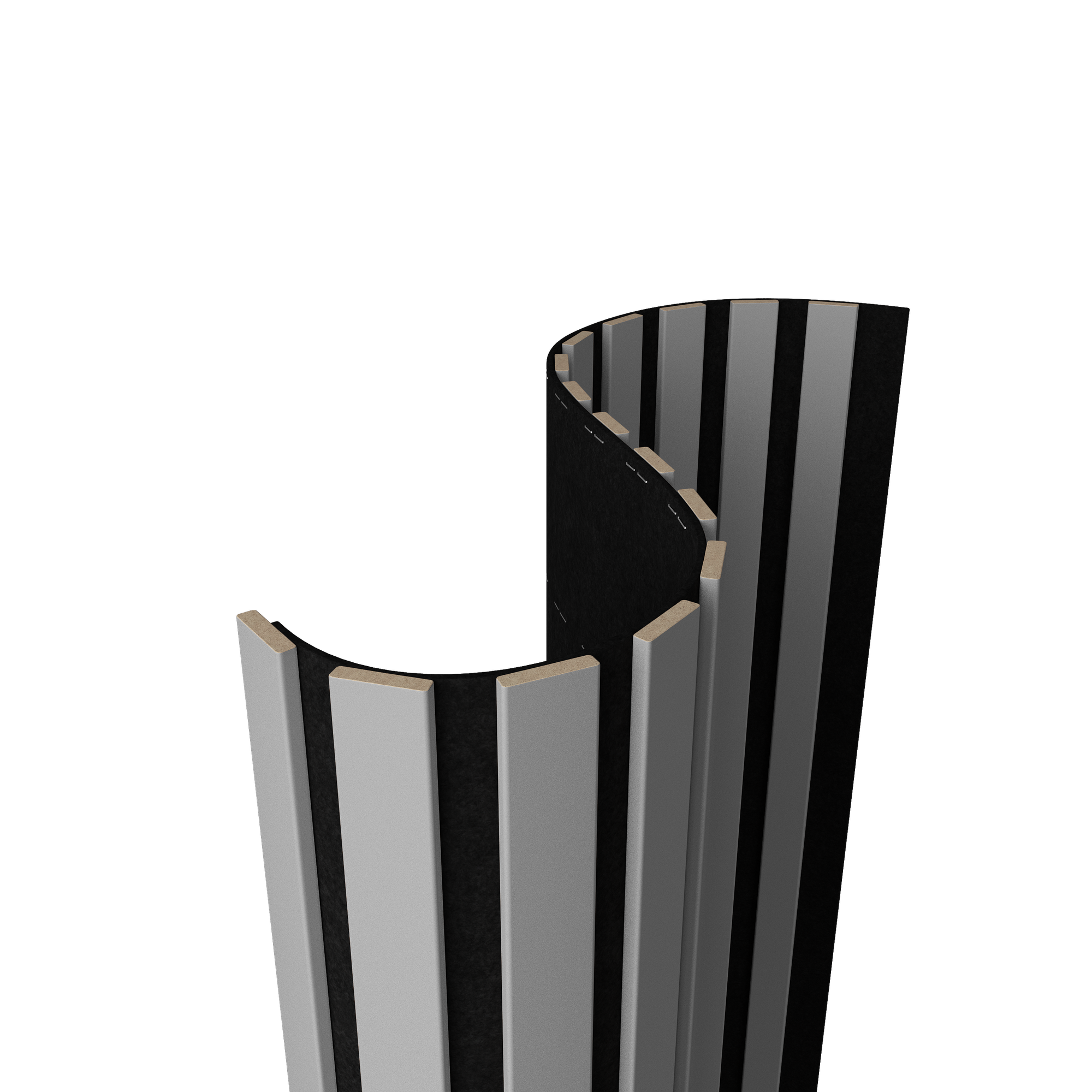 Гибкая акустическая панель 1200х600х9мм черный войлок, рейки МДФ 25х6мм, темно-серый ARTIVA