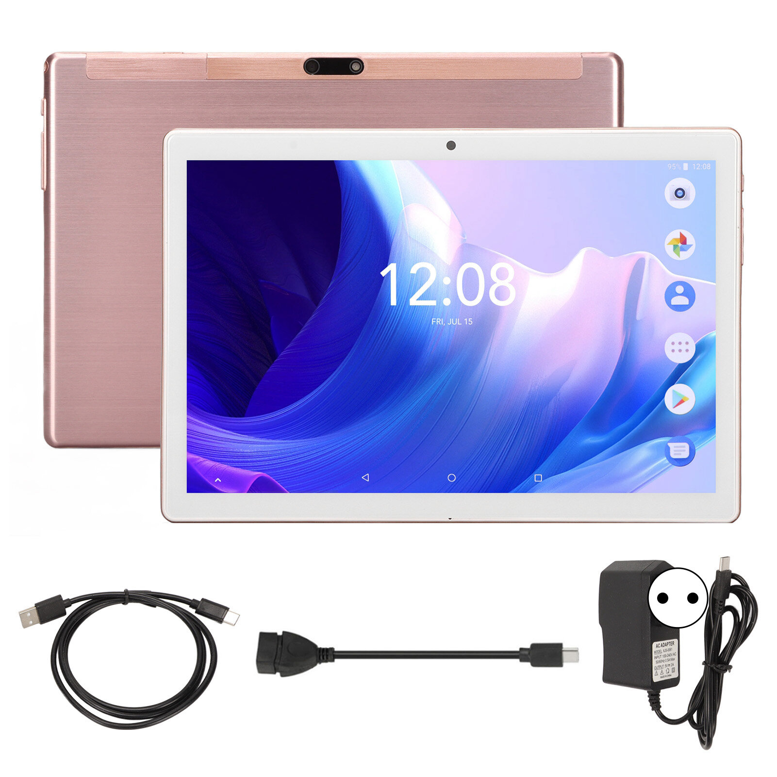 10,1дюймовый планшет HD на Android 10, 2 ГБ ОЗУ, 32 ГБ ПЗУ, два слота для SIMкарт, розовый, для разв