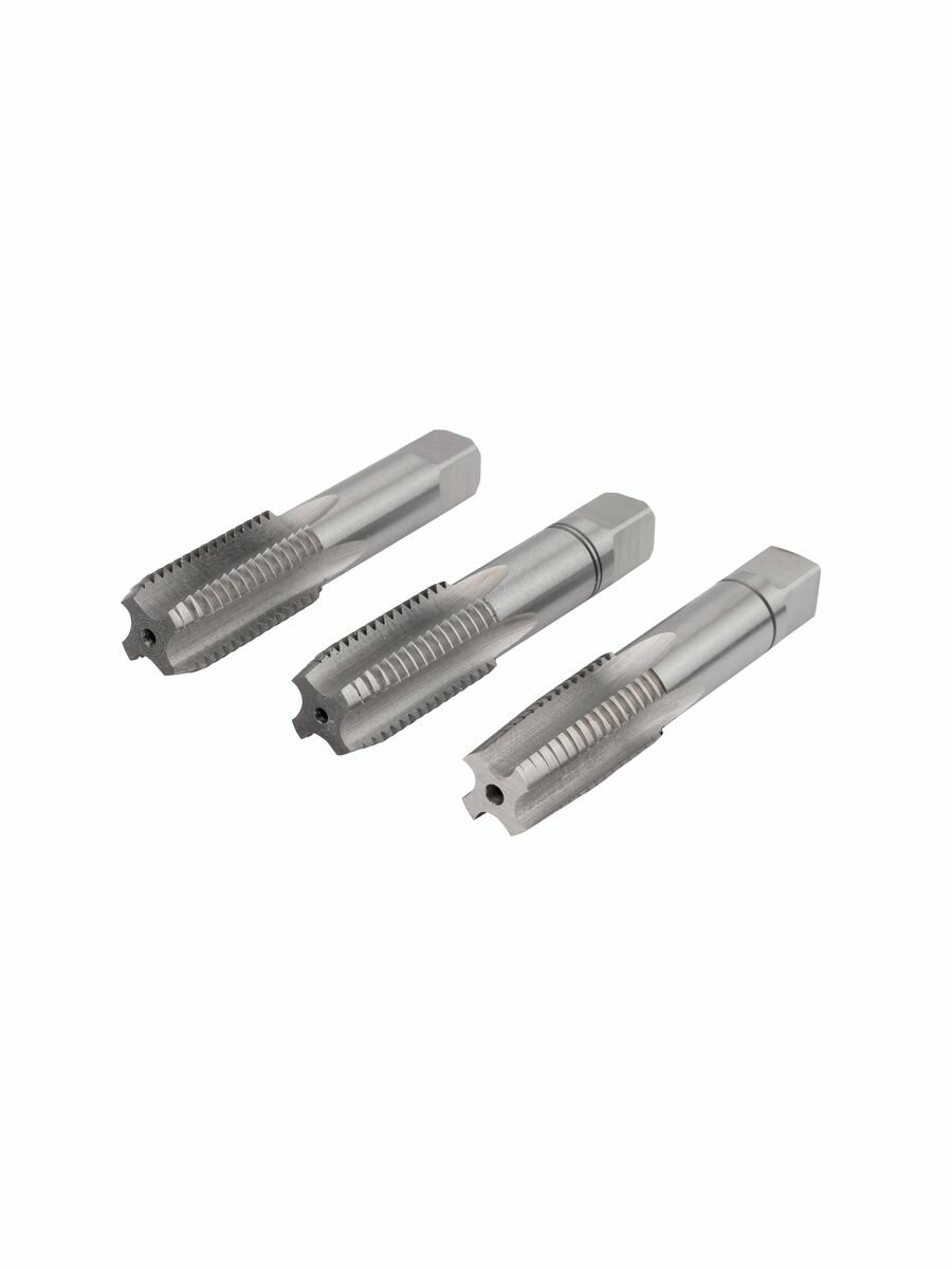 Набор метчиков NORGAU Industrial M 20 из HSS-G (W6% Mo5%), по стали, чугуну и цветным металлам, 3 предмета.