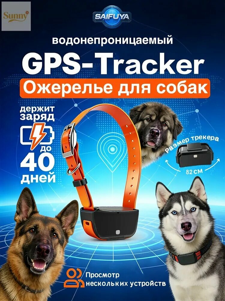 GPS Трекер Для Собак ошейник Отслеживание В Реальном Времени, Водонепроницаемый