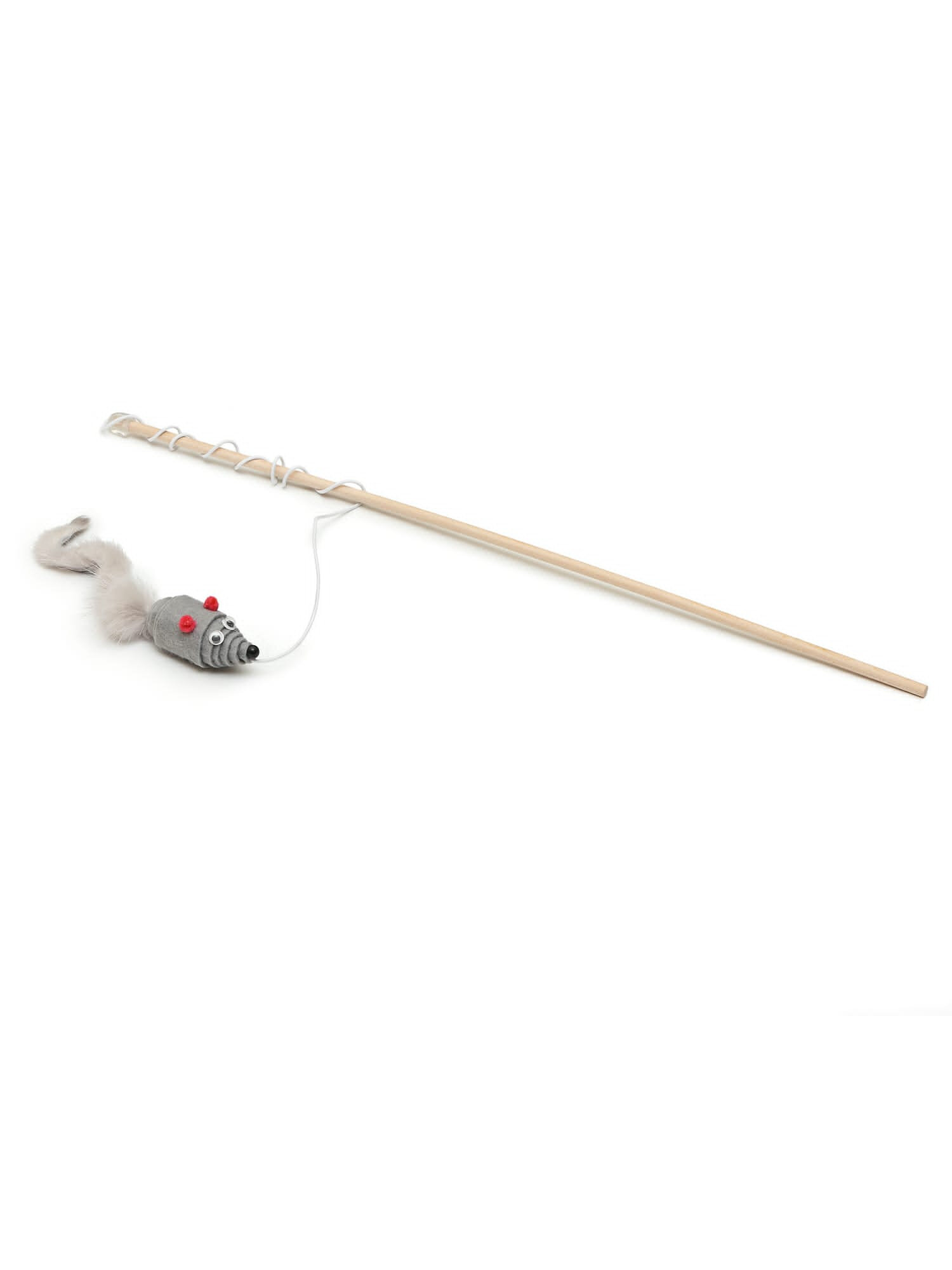 Игрушка-дразнилка для кошек Мышь из фетра с норковым хвостиком, в ассортименте, 1 шт