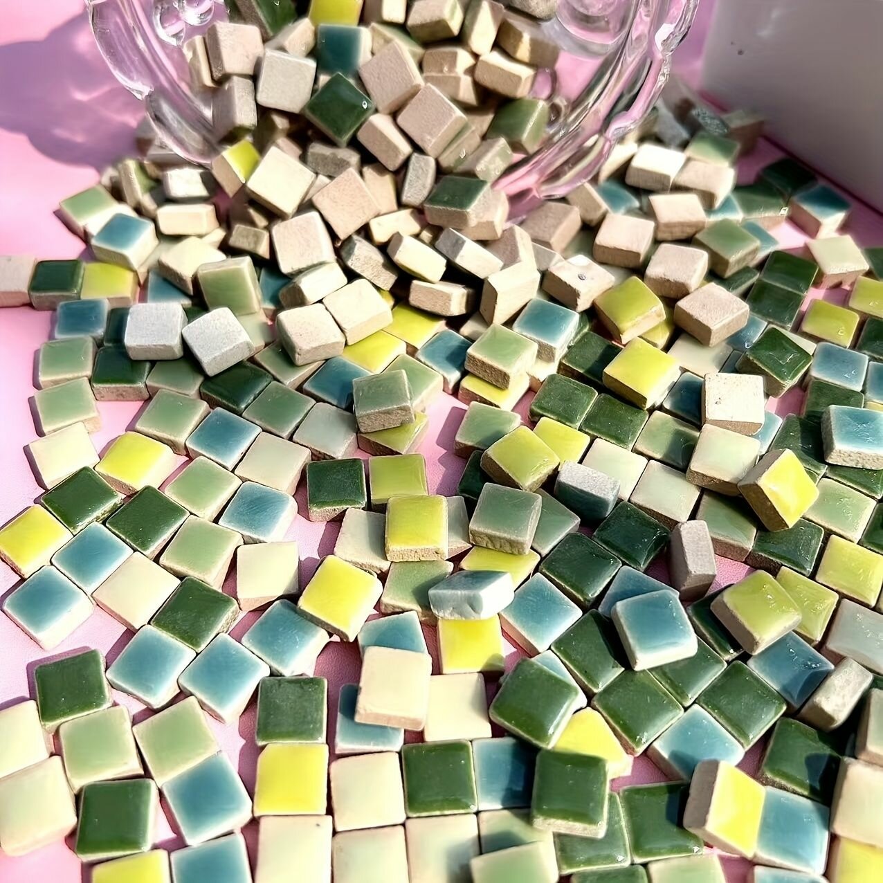 100 г разноцветных керамических квадратных мозаичных плиток для самостоятельной укладки