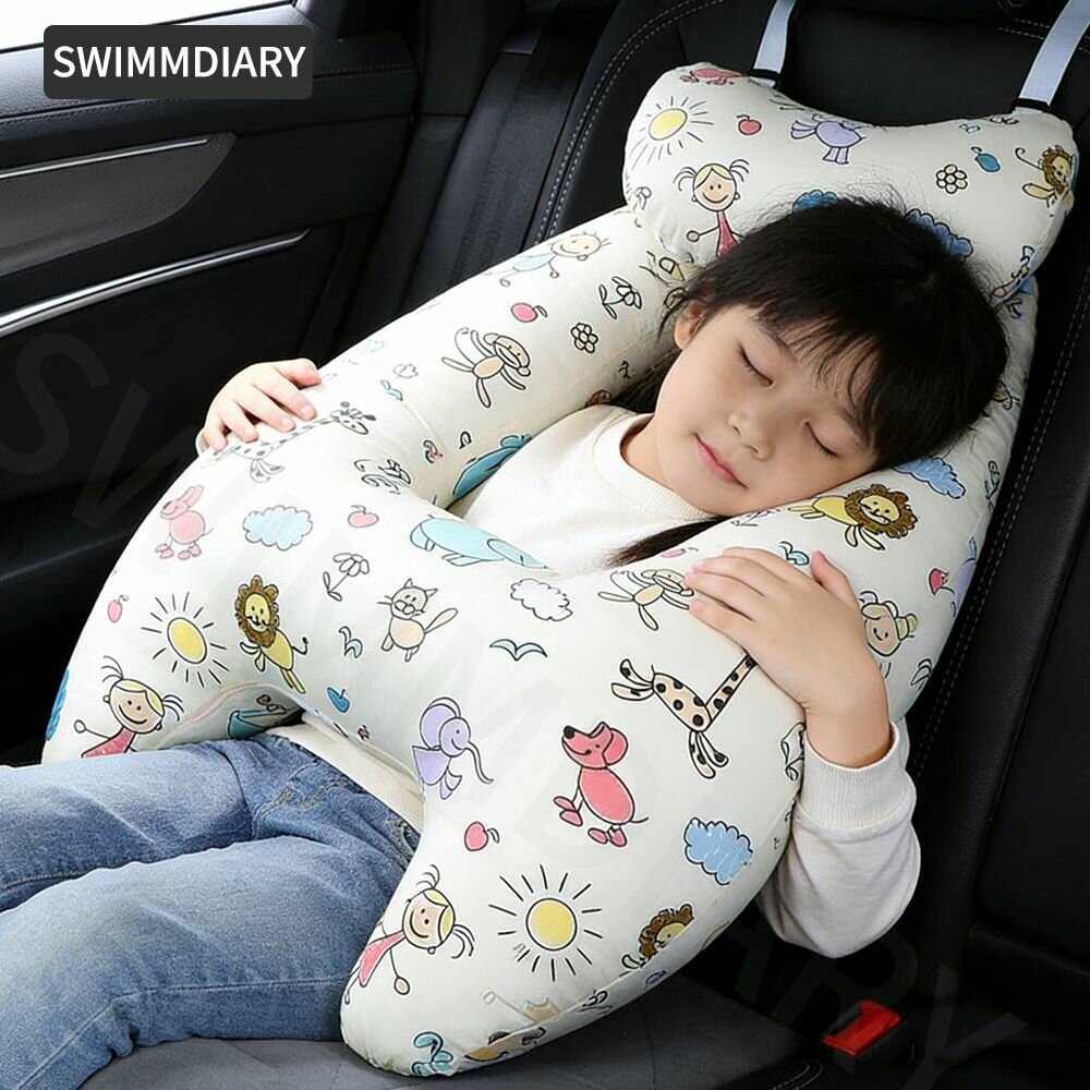 Подушка для сна в автомобильном подголовнике для детей, подушка для сна в автомобиле на дальние расстояния, подушка для заднего сиденья, подушка для поддержки шеи.
