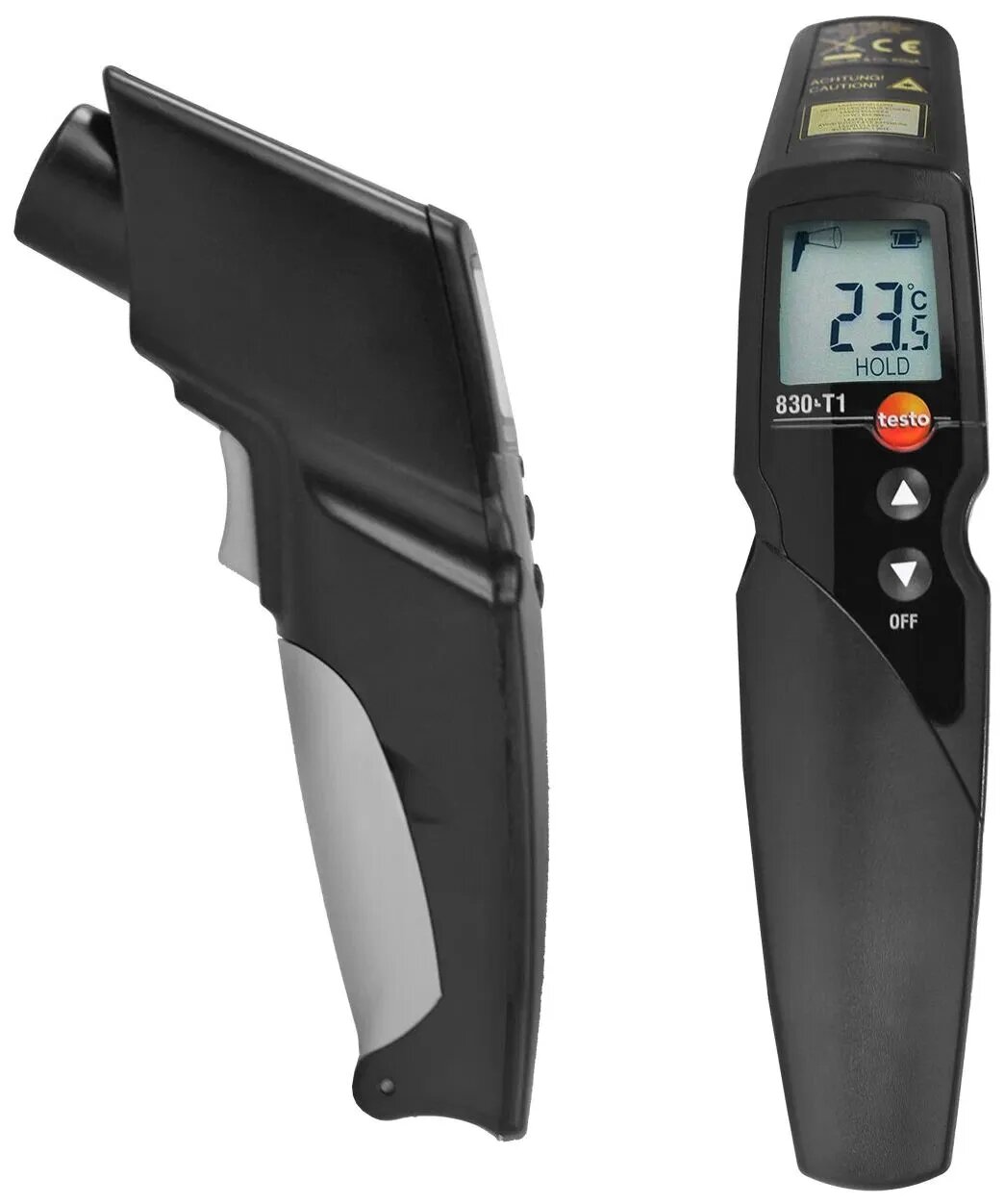 Инфракрасный бесконтактный термометр Testo 830-T1, от -30 до +400 °C, 1-точечный лазер, оптика 10:1 , черный