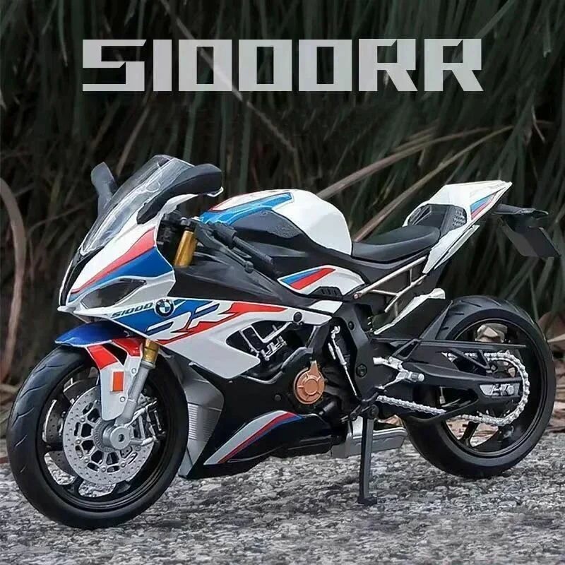 1:12 BMW S1000RR Motorcycle Toy, Стационарный аналог мотоциклетной игрушки, Коллекционный локомотив, Коллекция подарков для детей
