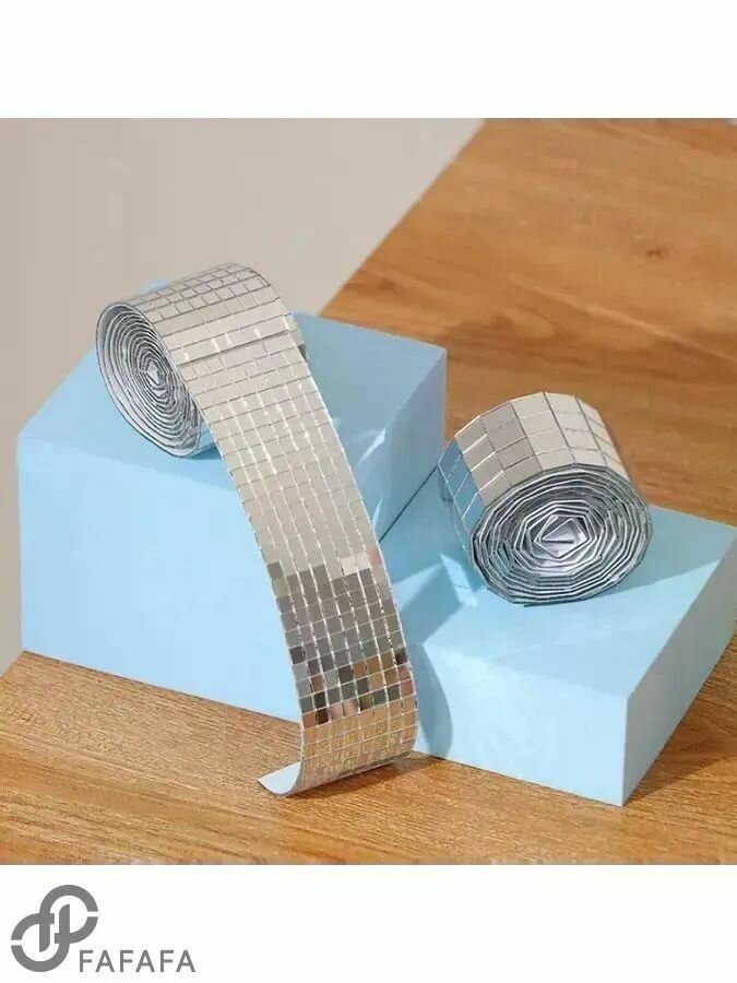 Зеркальная лента самоклеящаяся, мозаика 4x100 см, 1 шт.